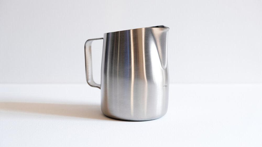 22oz WPM Brushed Steel Pitcher with Narrow Spout — Slow Pour Wholesale